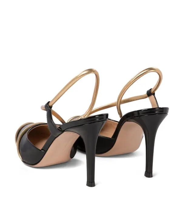 GIANVITO ROSSI High-heeled Pointed Toe Slingbacks With Stiletto Heel And Contrasting Details