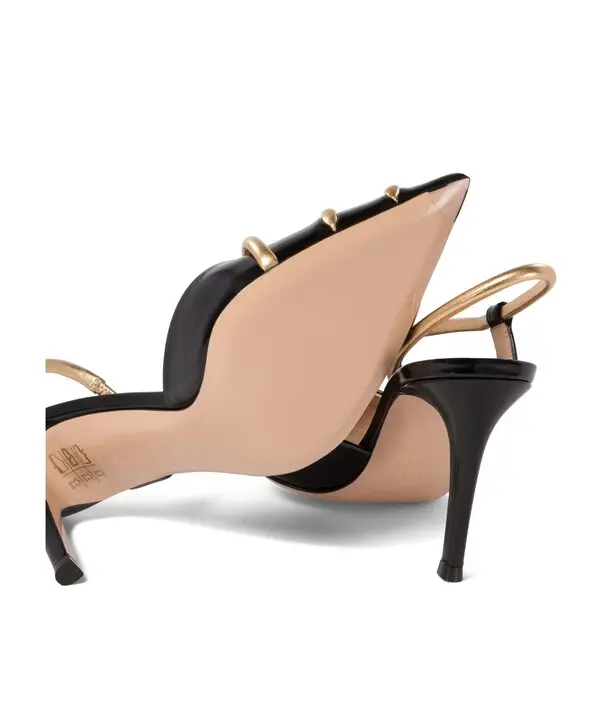 GIANVITO ROSSI High-heeled Pointed Toe Slingbacks With Stiletto Heel And Contrasting Details