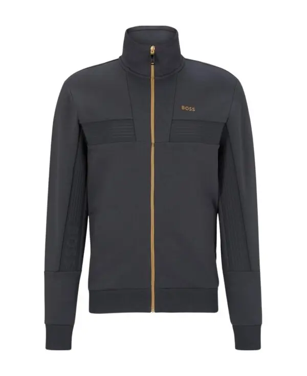 Hugo Boss Logo-print Tape-detail Jacket - Black