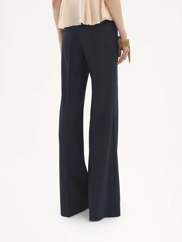 Chloé Belted Wool Bell Bottom Trousers