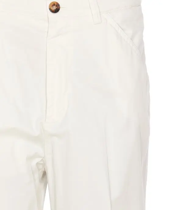 Brunello Cucinelli Pleated Trousers With Button Details - White