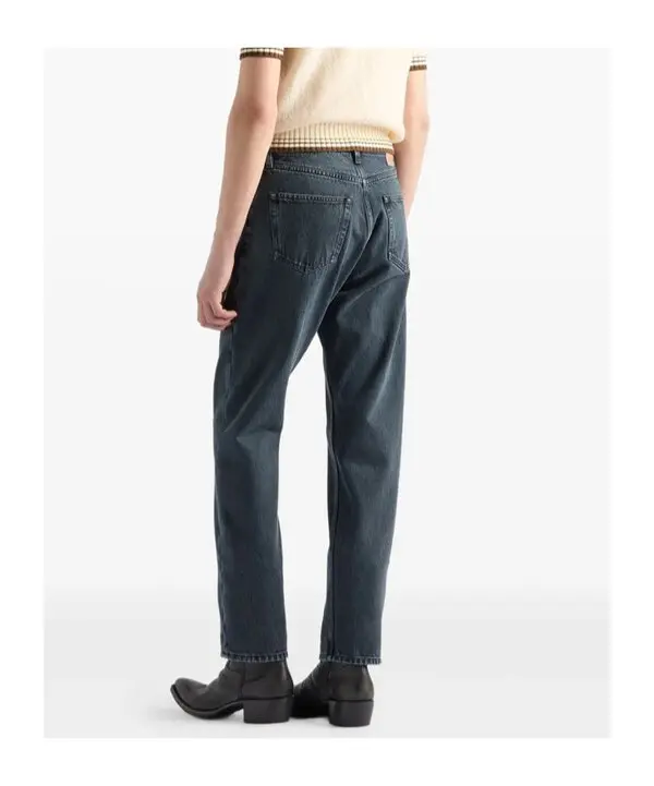 Prada Triangle-logo Straight-leg Jeans - Black