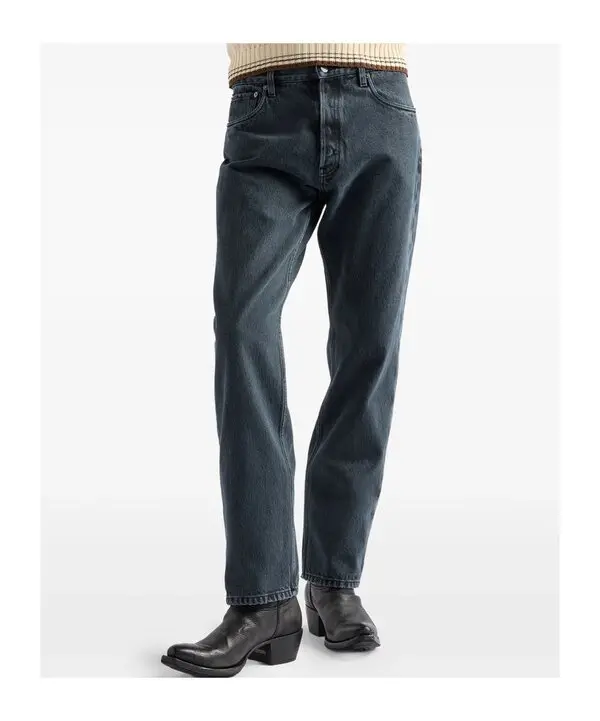 Prada Triangle-logo Straight-leg Jeans - Black