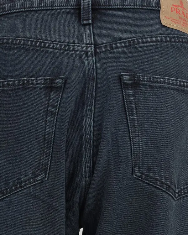 Prada Triangle-logo Straight-leg Jeans - Black