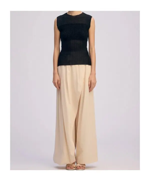 Issey Miyake Sheer Pleated Sleeveless Top