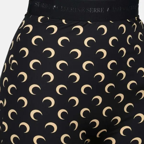 MARINE SERRE Crescent Print High-waist Stretch Mini Shorts - Black