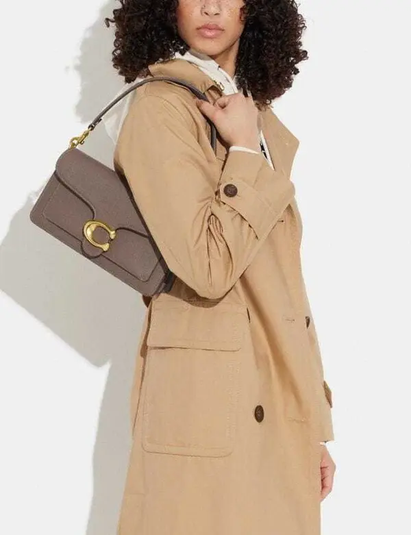 COACH Tabby 26 Shoulder Bag With Logo Plaque - Brown