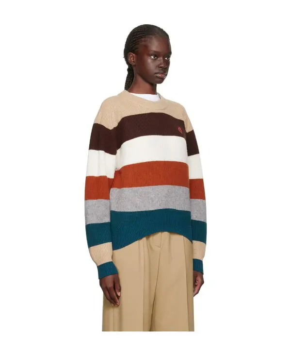 Maison Kitsuné Woolen Striped Crewneck Sweater