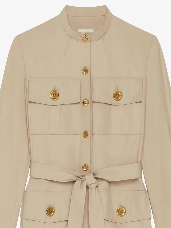 Givenchy Belted Safari Dress With Button Detail - Taupe
