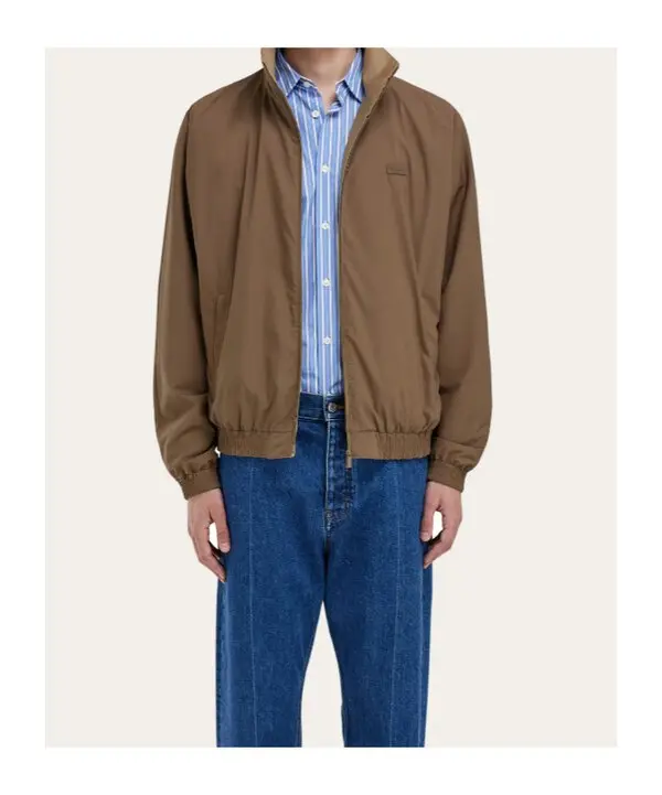 FERRAGAMO Reversible Zip-up Jacket - Walnut
