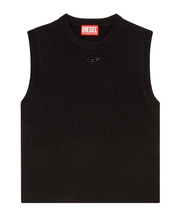 DIESEL® M-arga Tank Top With Embroidered Oval D Logo - Black