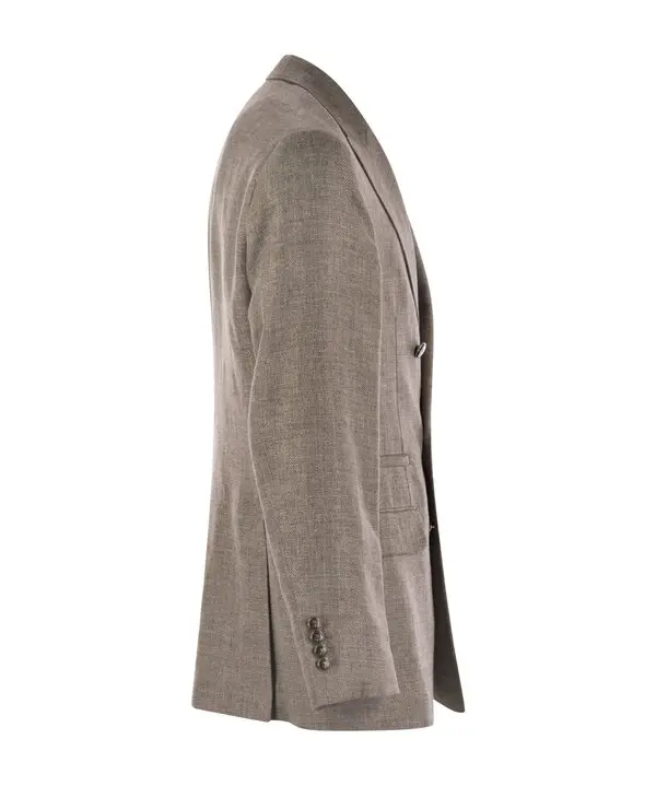 Brunello Cucinelli Double-breasted Long Sleeved Blazer - Nude