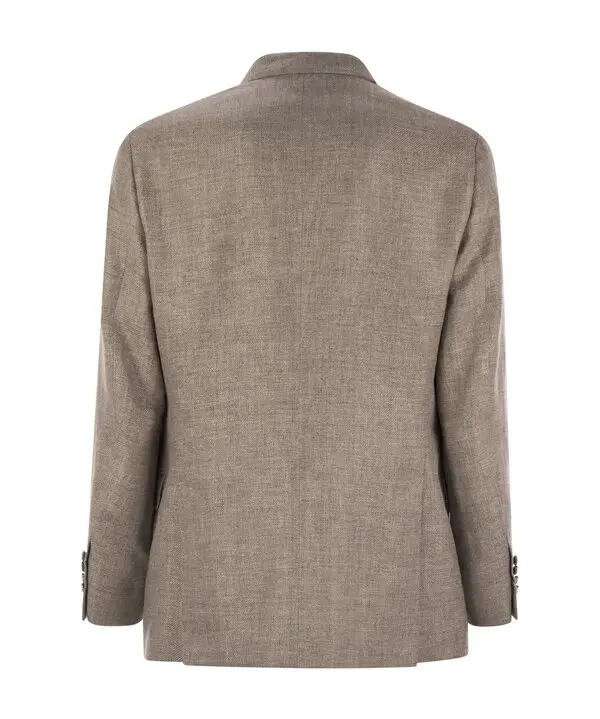 Brunello Cucinelli Double-breasted Long Sleeved Blazer - Nude