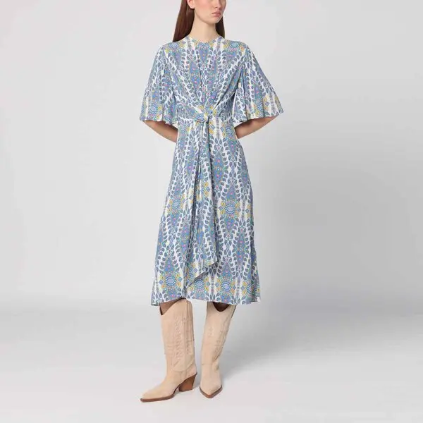 Etro Paisley-printed Midi Dress - Gray
