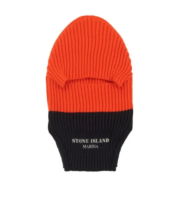 Stone Island Logo-patch Ribbed-knit Balaclava - Red