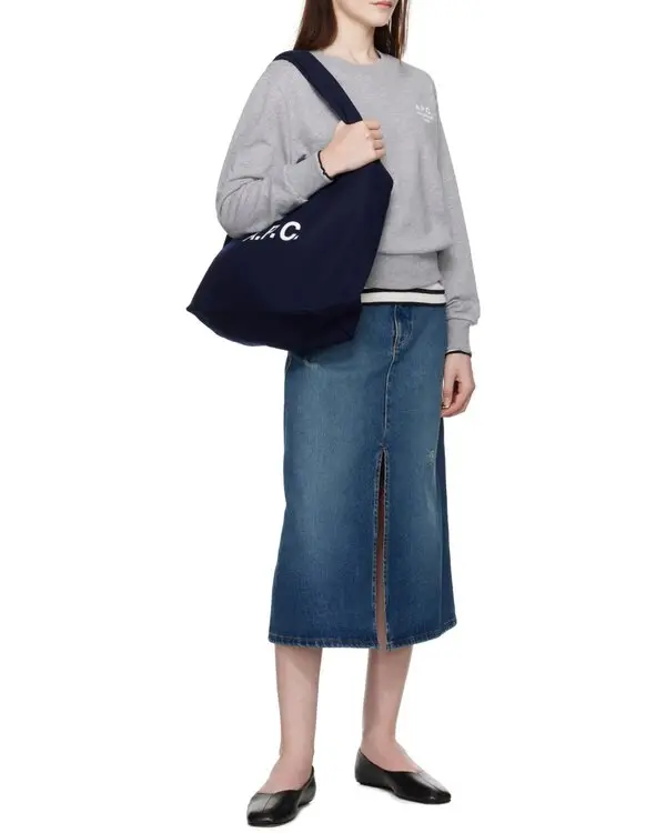 A.p.c. Rue Madame Logo Embroidered Crewneck Sweatshirt - Grey