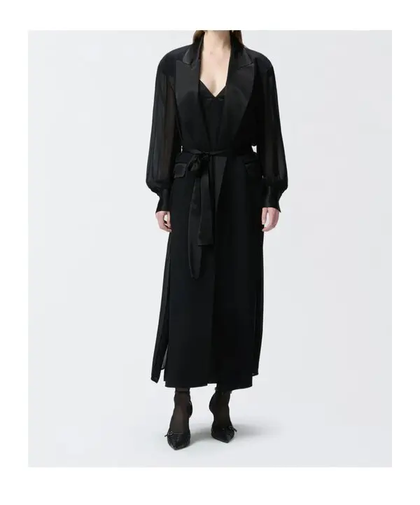 Pinko Long Coat Dress - Black