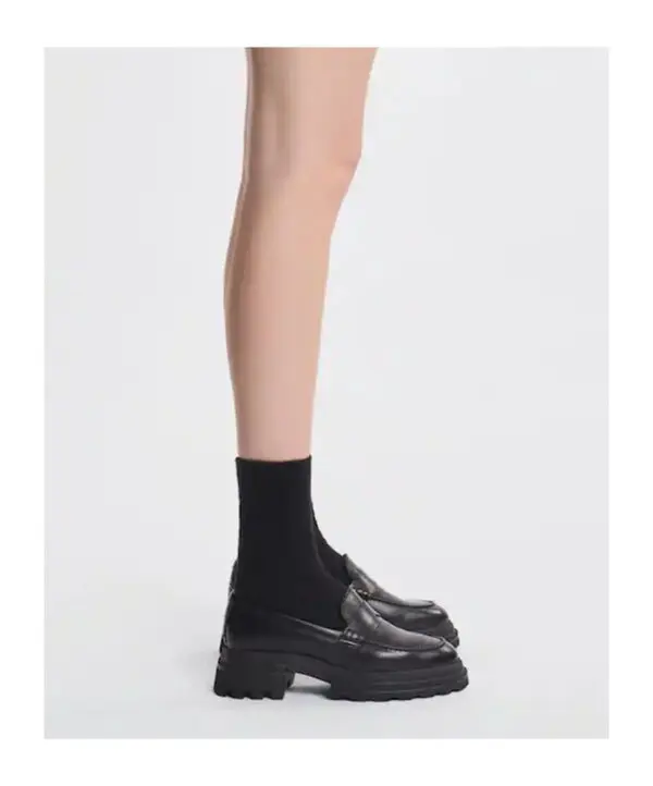 Hogan Leather Loafers With Penny Strap - Black