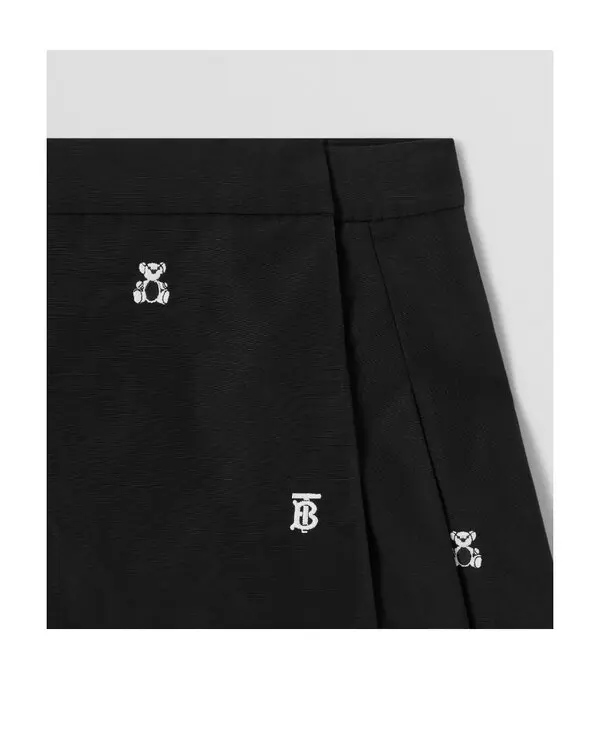 Burberry Thomas Bear Embroidered Pleated Skirt
