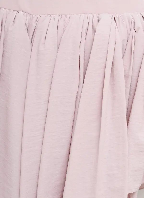 Alaïa Elastic Waist Midi Skirt With Ruffled Hem - Pink
