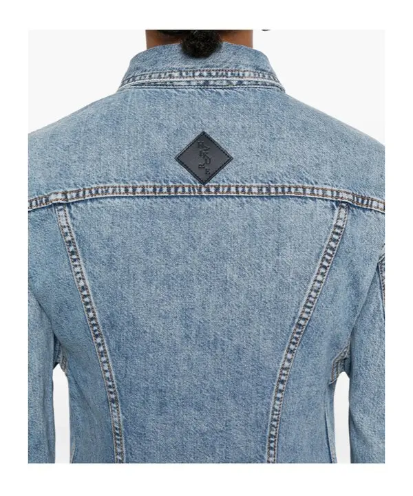 HAIKURE Denim Button-up Jacket With Quilted Details