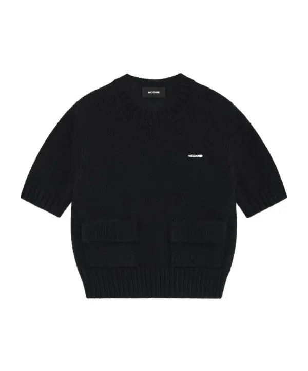 We11Done Round-collar Short-sleeve Sweater With Pockets