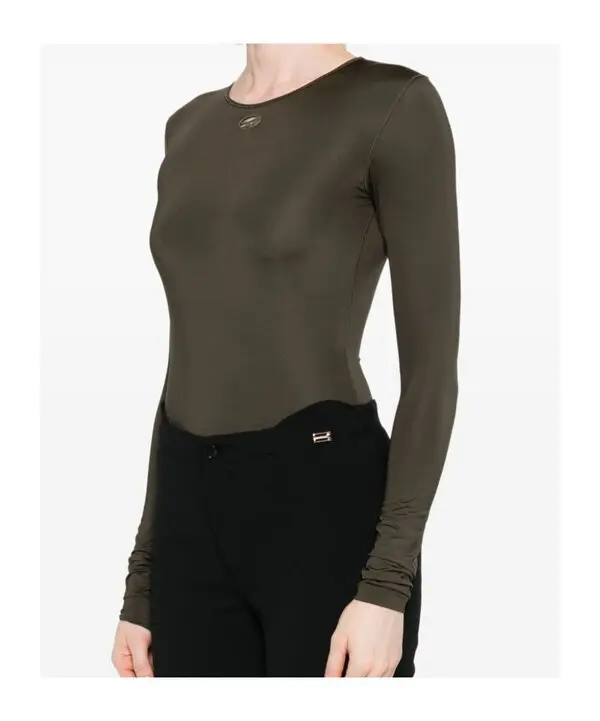 DIESEL® Oval D Cut Out Logo Bodysuit - Brown