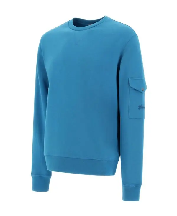 Herno Crewneck Sweatshirt With Sleeve Pocket - Blue