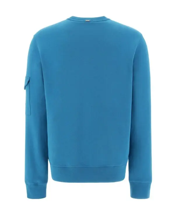 Herno Crewneck Sweatshirt With Sleeve Pocket - Blue