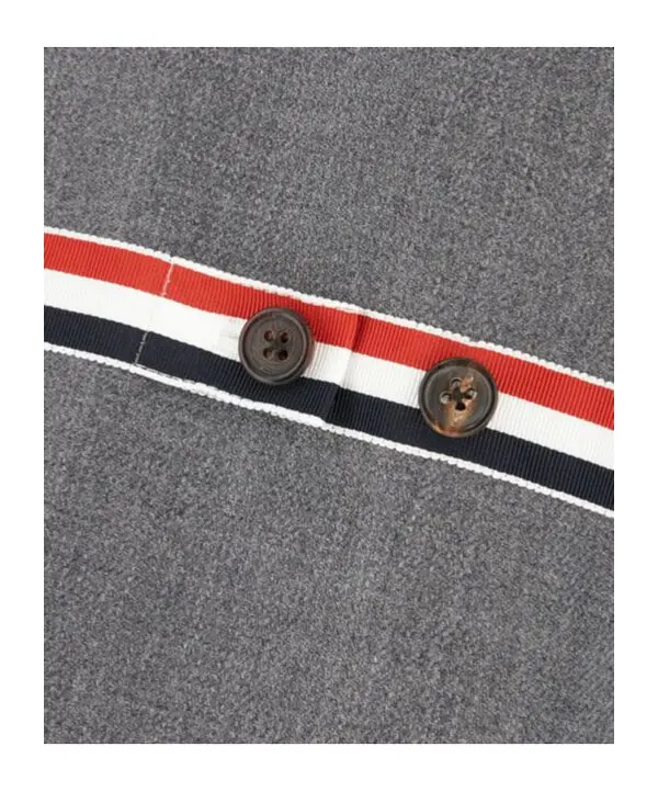 Thom Browne Rwb-stripe Drop Shoulder Twill Coat