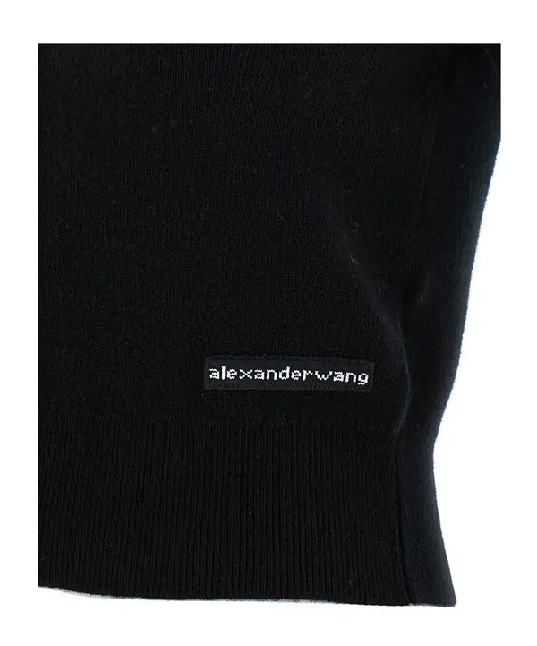 Alexander Wang Logo Patch Knitted Polo Cardigan