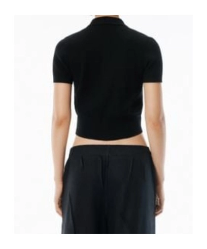 Alexander Wang Logo Patch Knitted Polo Cardigan