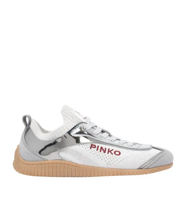 Pinko Logo Embroidered Low-top Sneakers - White