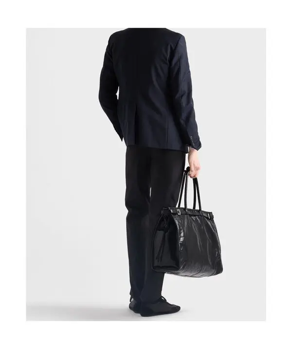Prada Stretch Poplin Trousers - Black