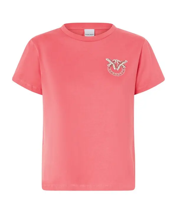 Pinko Love Birds Embroidery T-shirt - Pink
