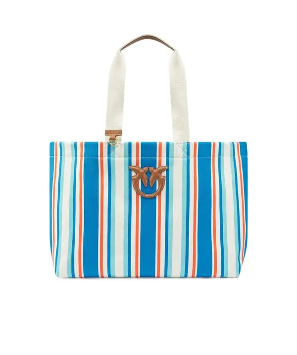Pinko Shopping Bag Extra Striped Print - Blue