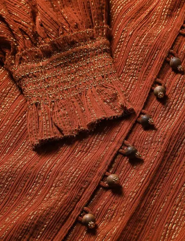 Zimmermann Aster Gathered Blouse - Tan