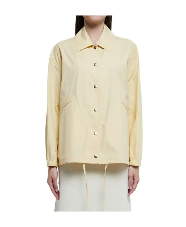 JIL SANDER Logo-printed Drawstring Shirt Jacket - Yellow