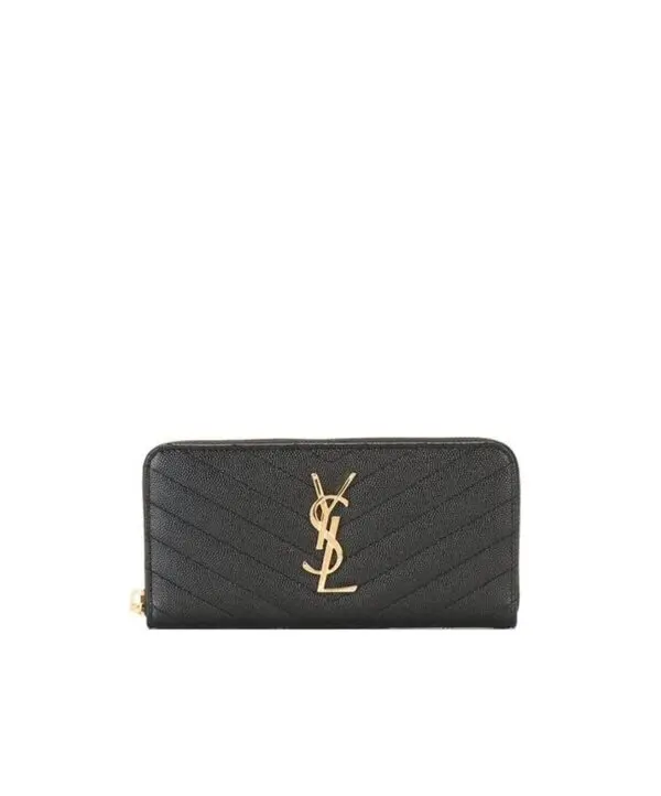 Saint Laurent Cassandre Matelassé Wallet - Black