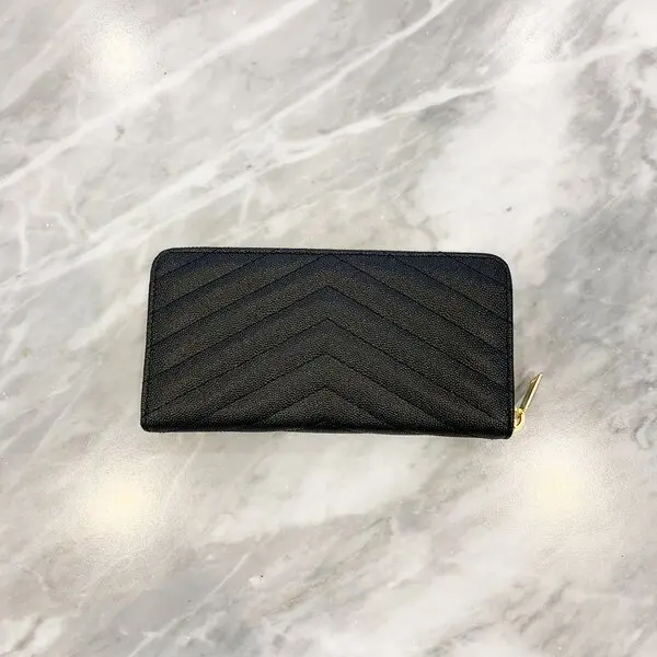 Saint Laurent Cassandre Matelassé Wallet - Black