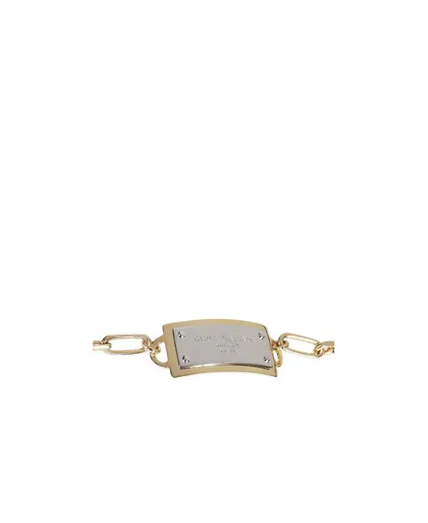 Dolce & Gabbana Engraved Chain-link Bracelet With Emblem Sign