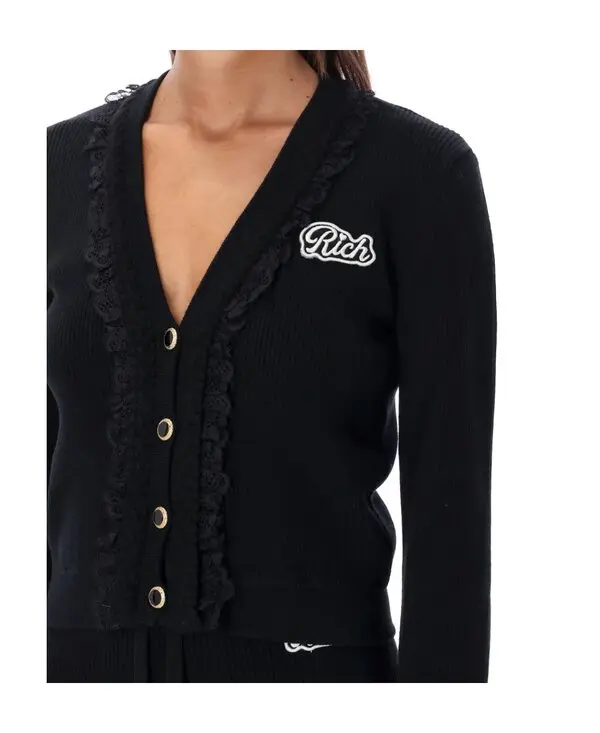 Alessandra Rich Long Sleeve V-neck Cardigan