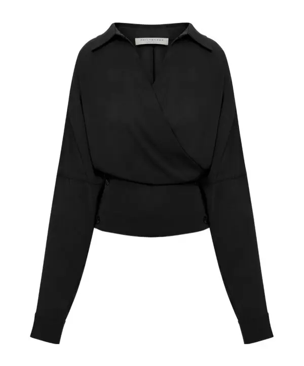 Philosophy Di Lorenzo Serafini Panelled Crossover Neck Blouse