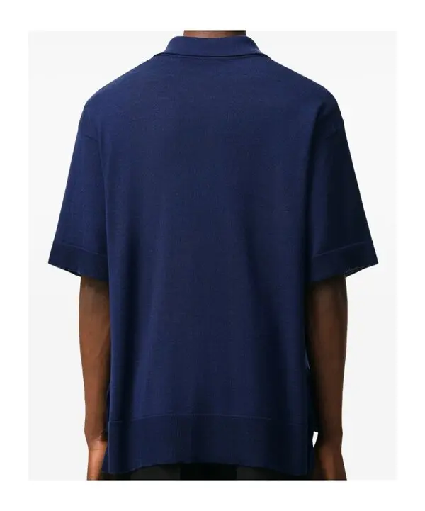 Ami Asymmetric Knit Polo Top