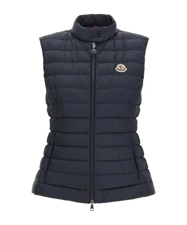 Moncler High Neck Quilted Gilet - Blue