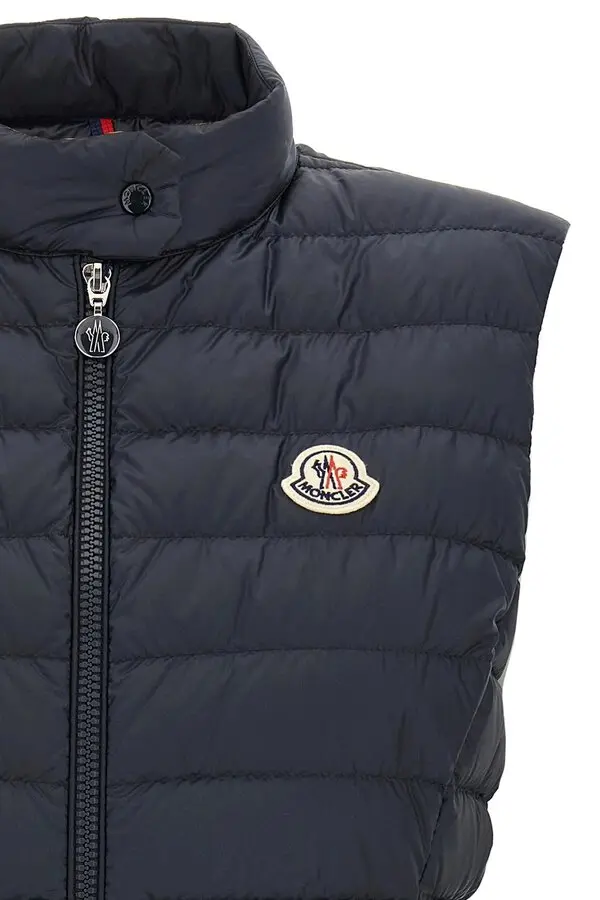 Moncler High Neck Quilted Gilet - Blue