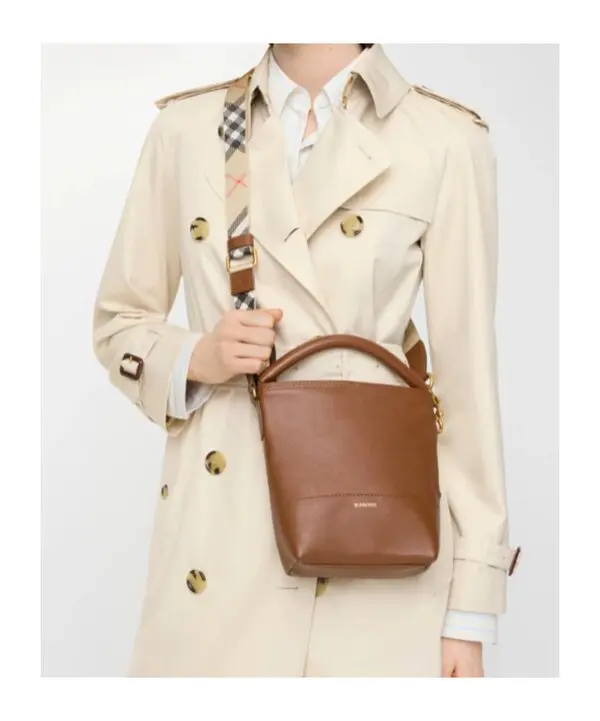 Burberry Mini B Clip Bucket Bag - Hazelnut Brown