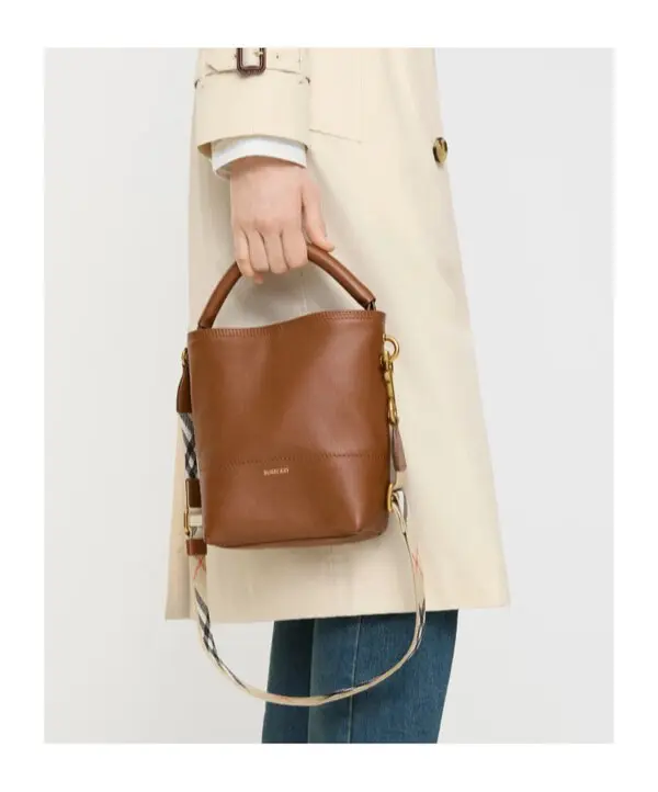 Burberry Mini B Clip Bucket Bag - Hazelnut Brown