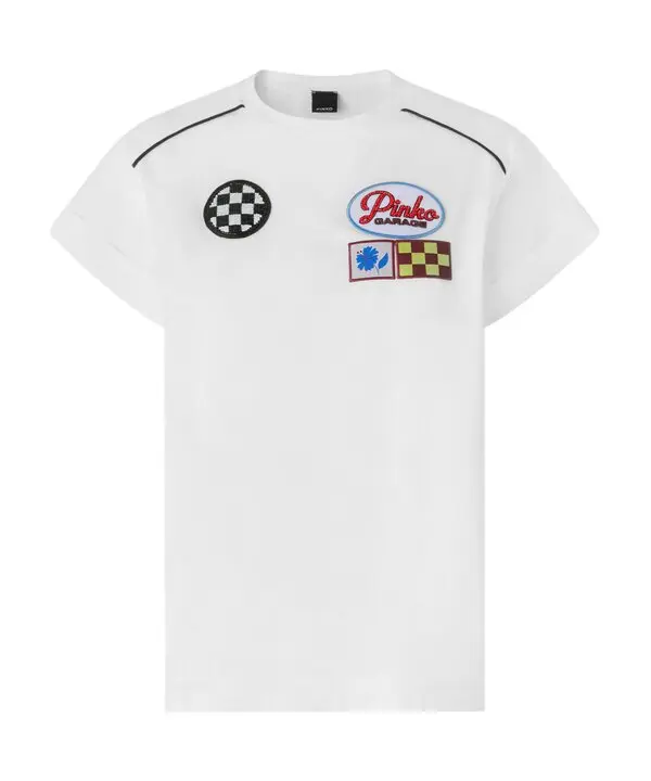 Pinko Garage Racing" Graphic T-shirt - White