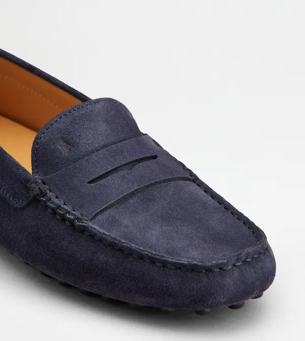 TOD'S Suede Gommino Driving Loafers - Blue